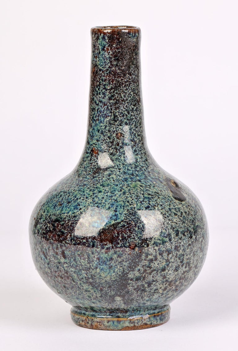 Chinese Speckle Glazed Onion Shape Bottle Shaped Vase For Sale at 1stDibs