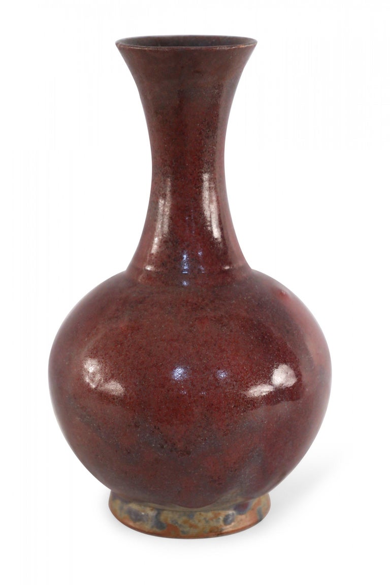 Chinese Speckled Maroon Glazed Porcelain Vase For Sale at 1stDibs