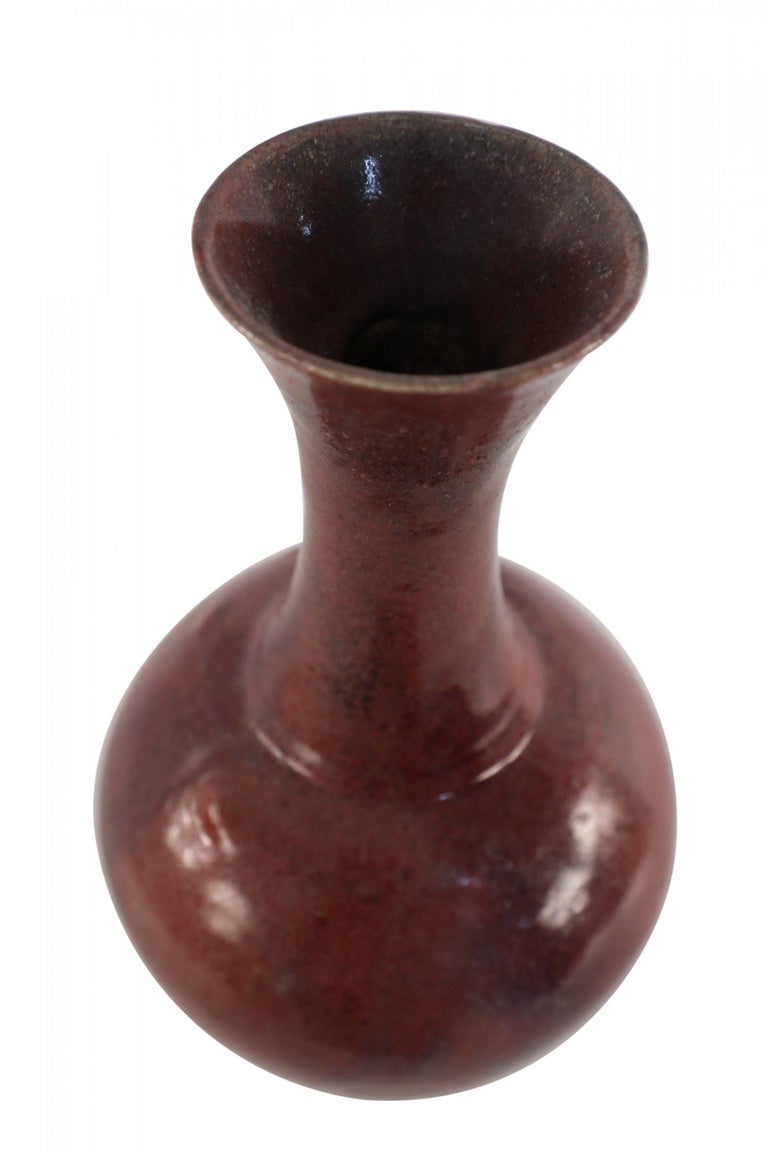 Chinese Speckled Maroon Glazed Porcelain Vase For Sale at 1stDibs