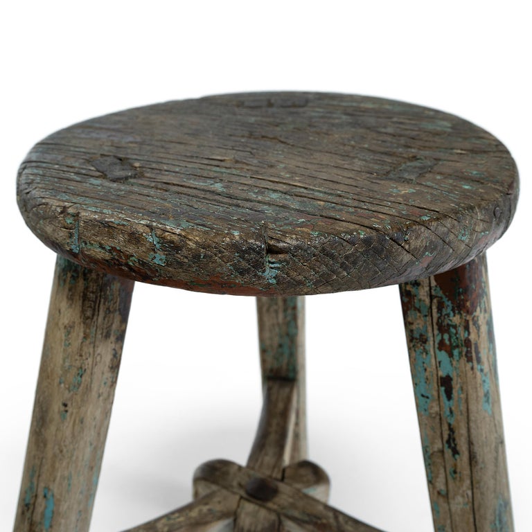 Chinese Speckled Tri-Leg Stool, circa 1900 For Sale at 1stDibs