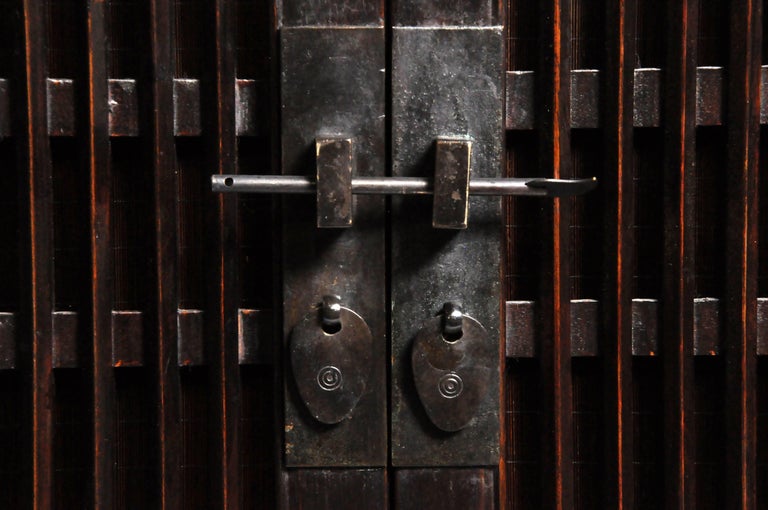 Chinese Spindle Cabinet with Two Shelves at 1stDibs