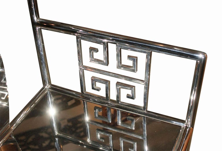 Chinese Stainless Steel Armchairs, Contemporary For Sale at 1stDibs