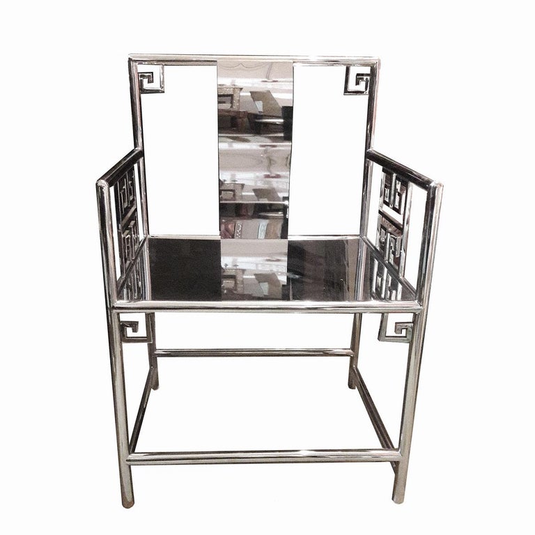 Chinese Stainless Steel Armchairs, Contemporary For Sale at 1stDibs