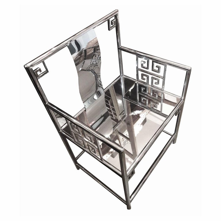 Chinese Stainless Steel Armchairs, Contemporary For Sale at 1stDibs