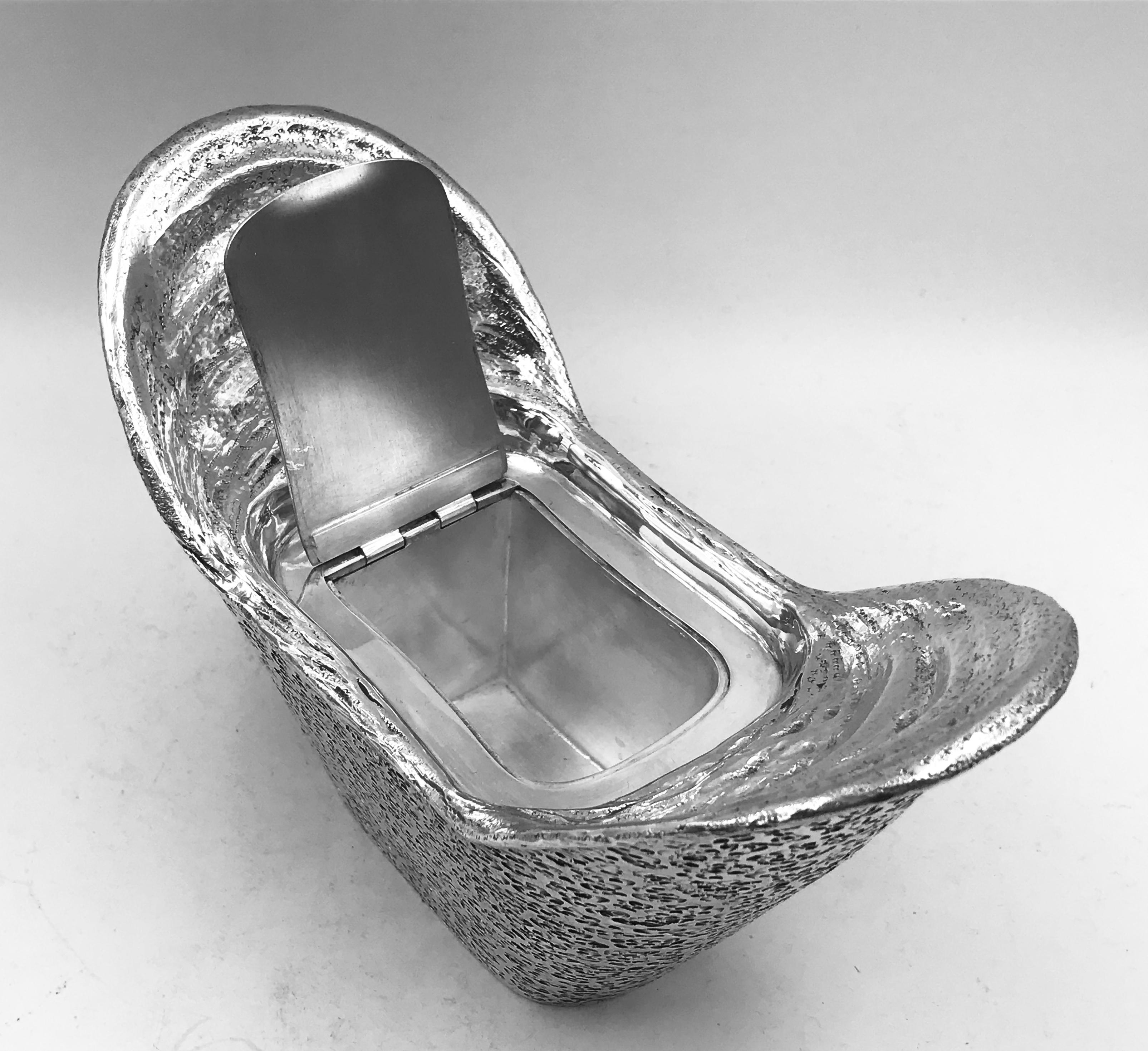 Chinese Sterling Silver Sycee Shaped Box at 1stDibs | sycee for sale ...