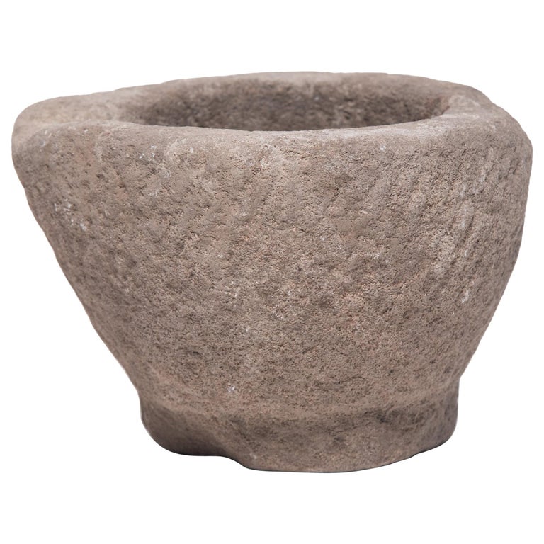Chinese Stone Garlic Mortar, circa 1900 at 1stDibs