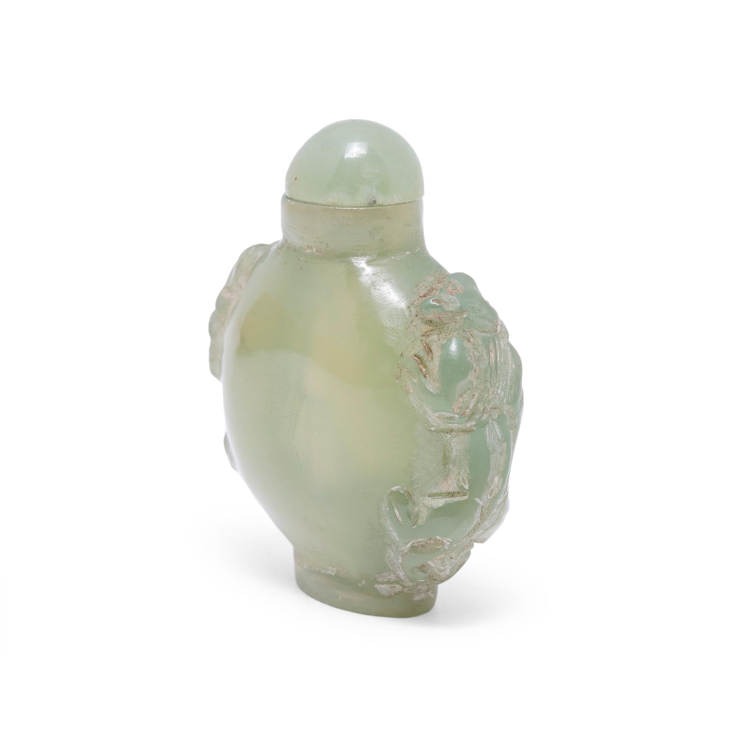 Chinese Stone Snuff Bottle with Crouching Tigers For Sale at 1stDibs