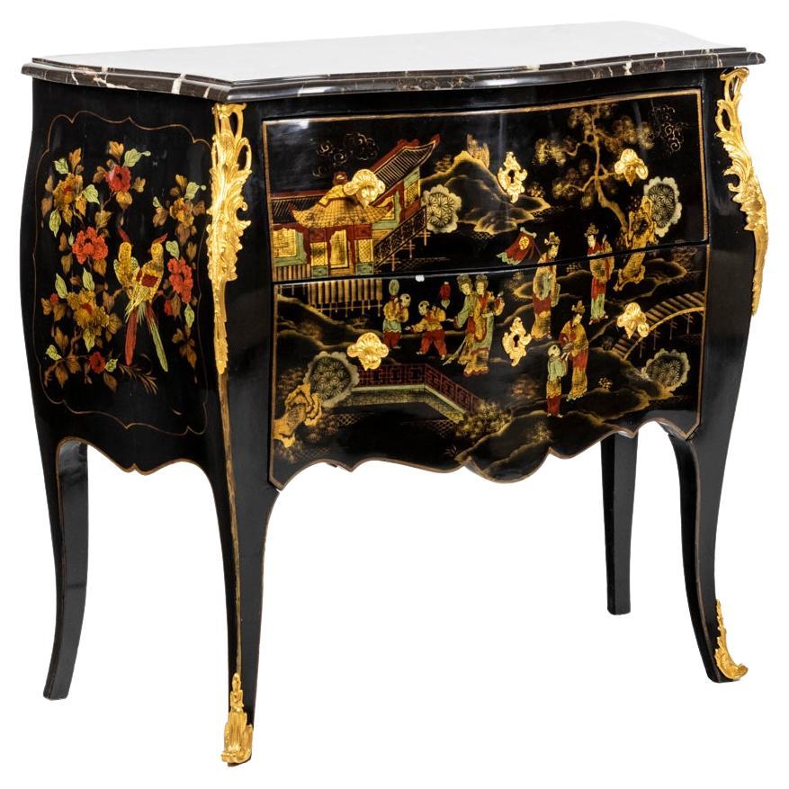 Chinese style lacquer chest of drawers, circa 1950 at 1stDibs