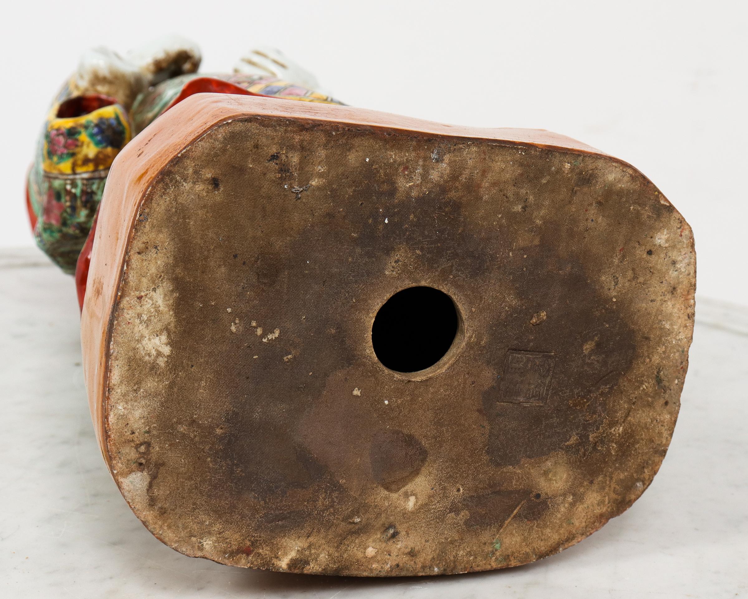 Chinese Tall Polychrome Glazed Ceramic Immortal Fu Figure For Sale at ...