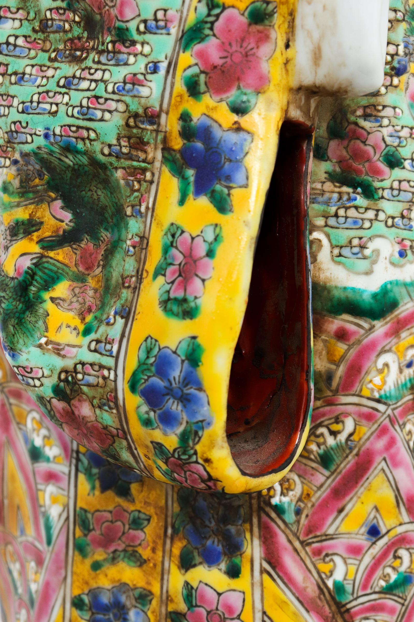 Chinese Tall Polychrome Glazed Ceramic Immortal Fu Figure For Sale at ...