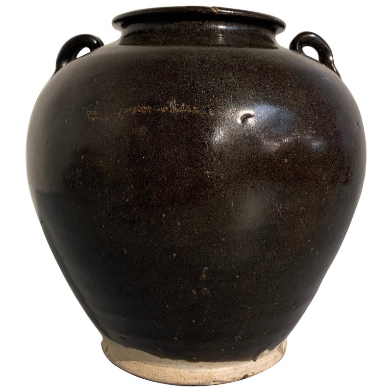 Chinese Tang Dynasty Brown Glazed Jar with Lug Handles, 9th-10th ...