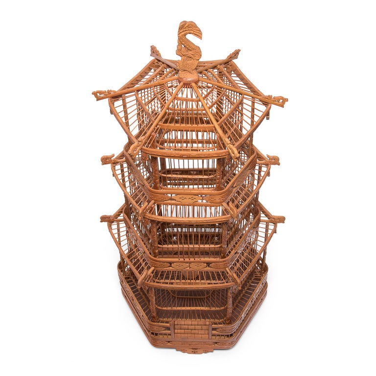 Chinese Three-Tiered Pagoda Birdcage, circa 1900 at 1stDibs