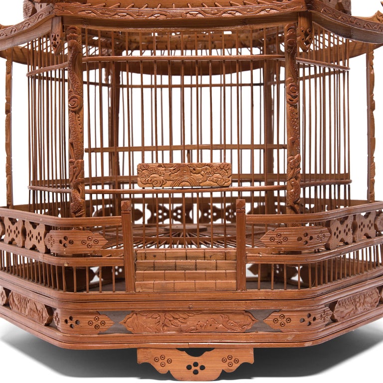Chinese Three-Tiered Pagoda Birdcage, circa 1900 at 1stDibs