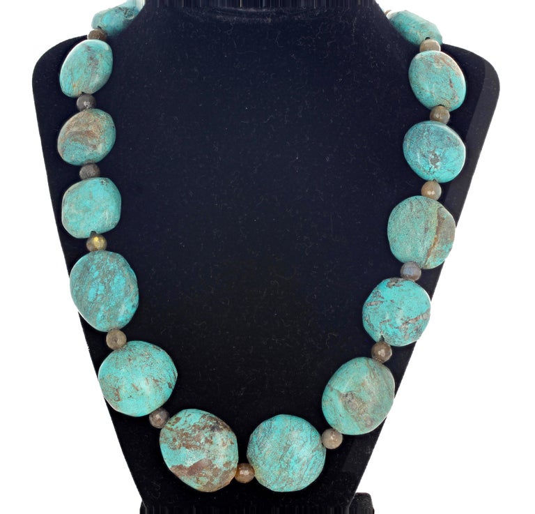 Chinese Turquoise and Labradorite Necklace at 1stDibs