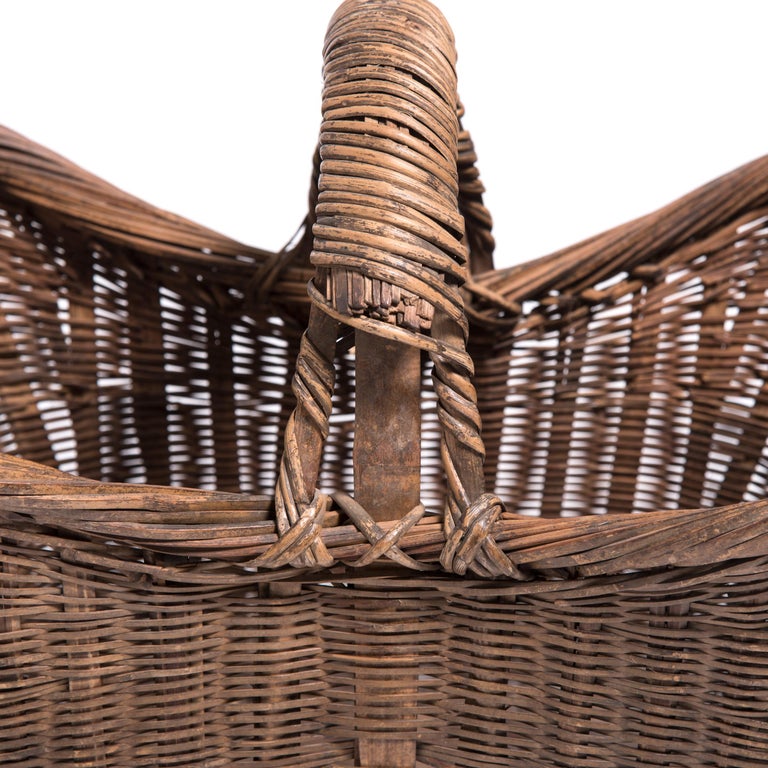 Chinese Twist Woven Market Basket at 1stDibs