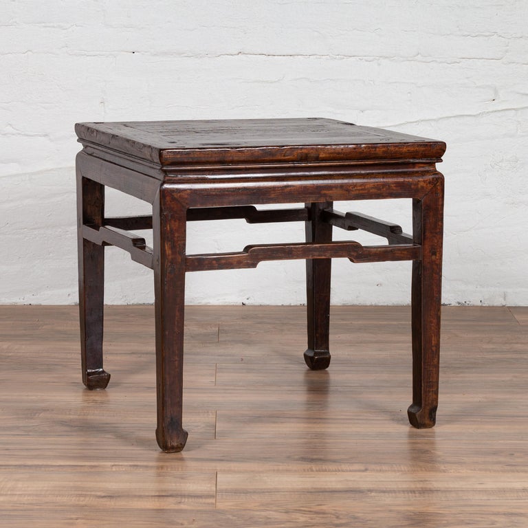 Chinese Vintage Ming Dynasty Style Side Table with Dark Patina and ...