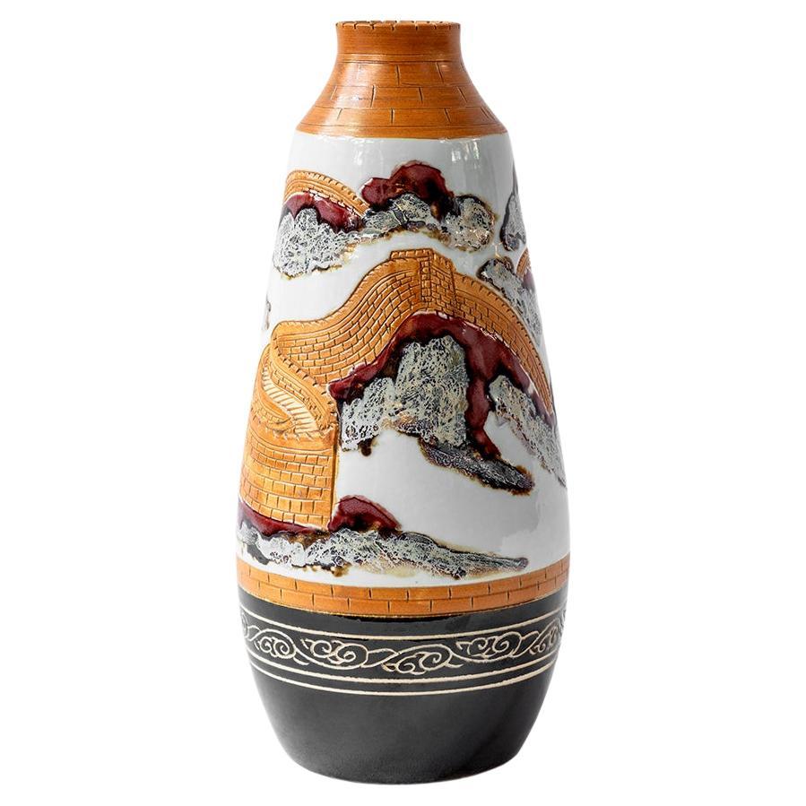 Traditional Chinese Vase Carved from Tiger's Eye For Sale at 1stDibs