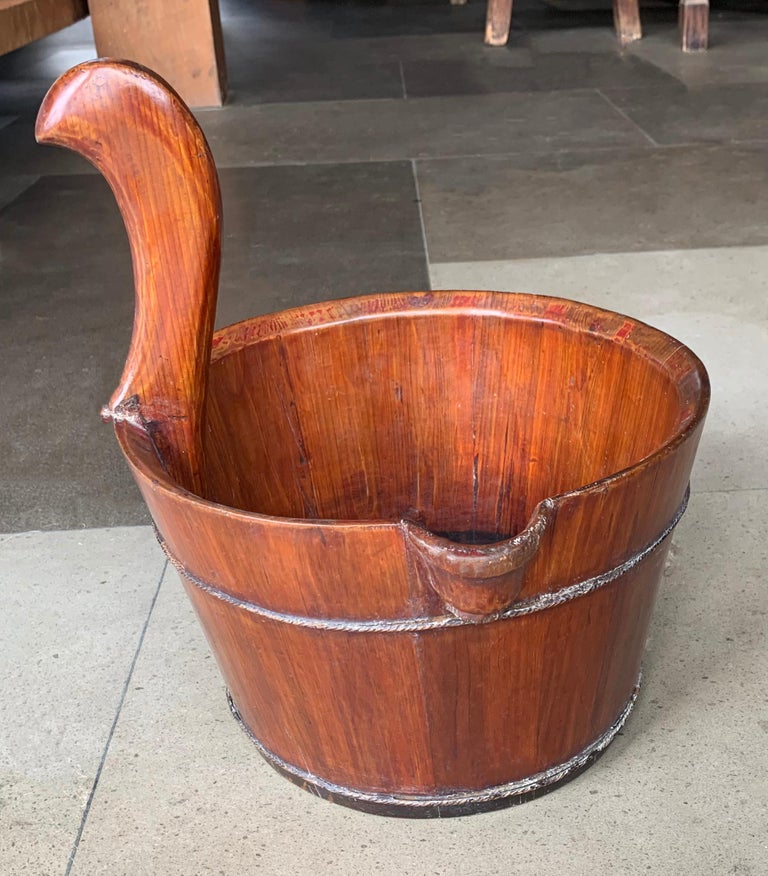 Chinese Water Bucket Hand-Made from Wood, Early 20th Century For Sale ...