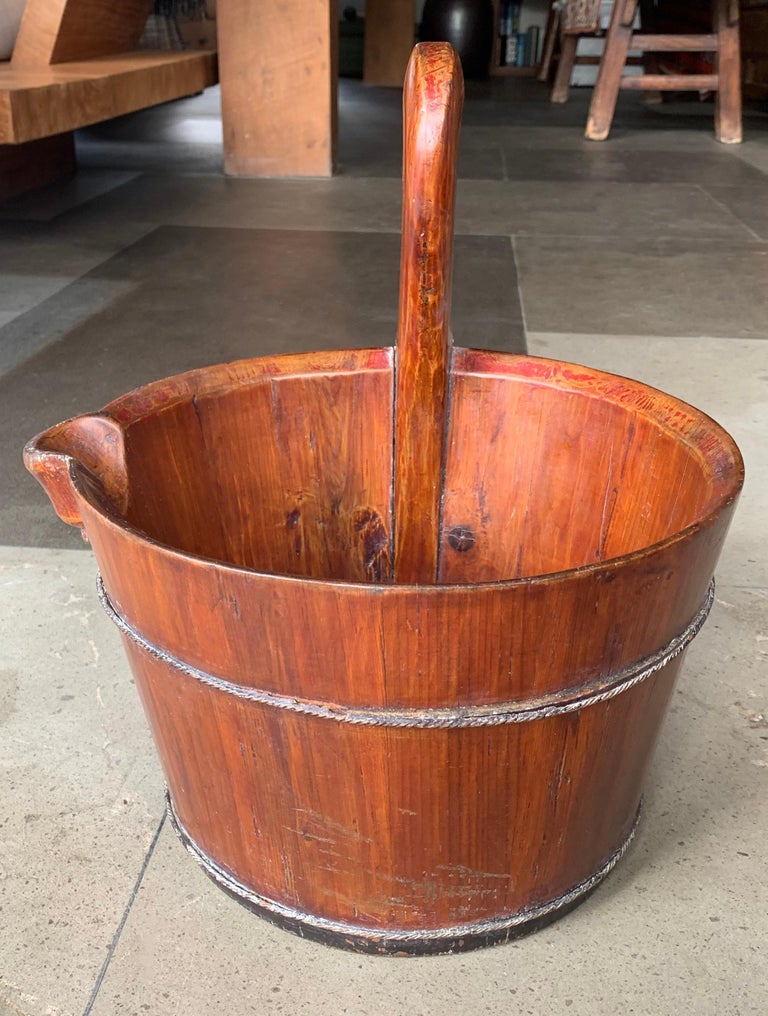 Chinese Water Bucket Hand-Made from Wood, Early 20th Century For Sale ...