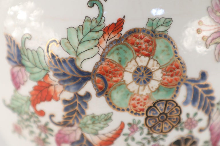 Chinese White and Multicolor Floral Round Porcelain Vase For Sale at ...