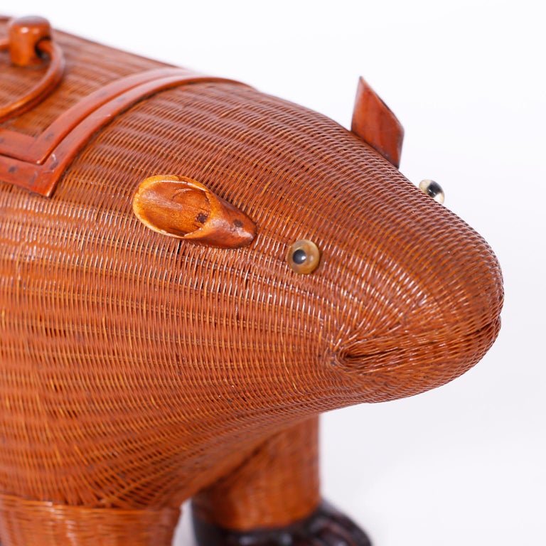 Chinese Wicker Capybara Animal For Sale at 1stDibs