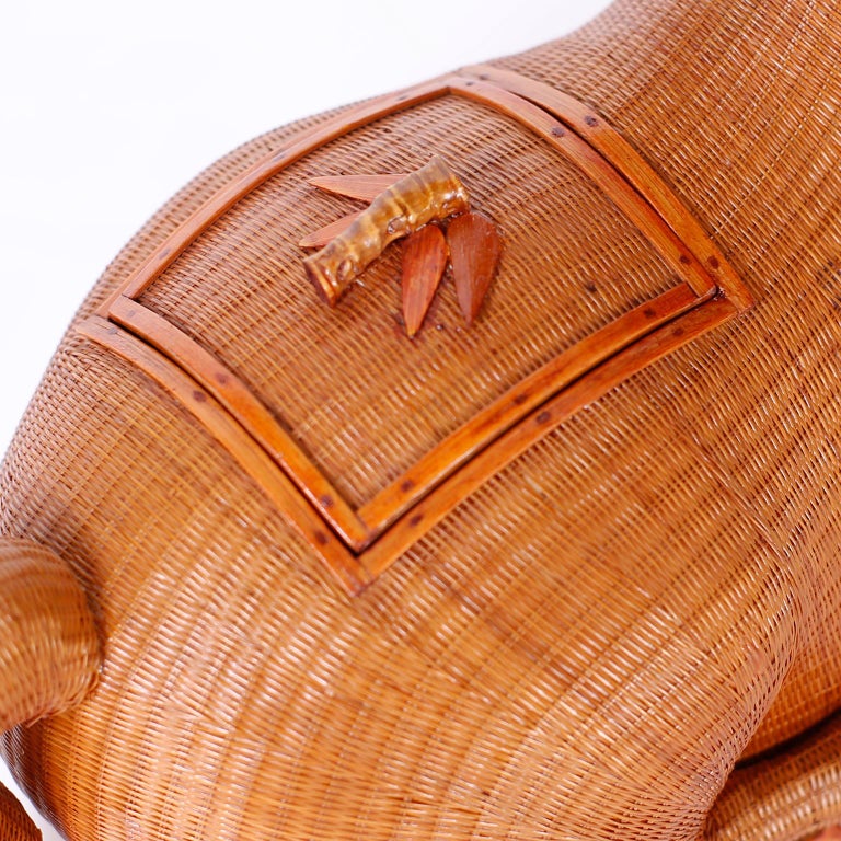 Chinese Wicker Ram Box at 1stDibs