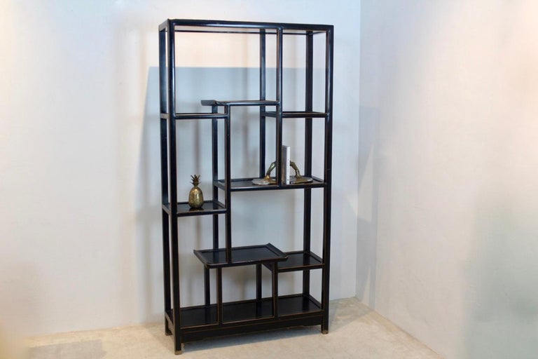 Chinese Wooden Free Standing Shelving Unit at 1stDibs