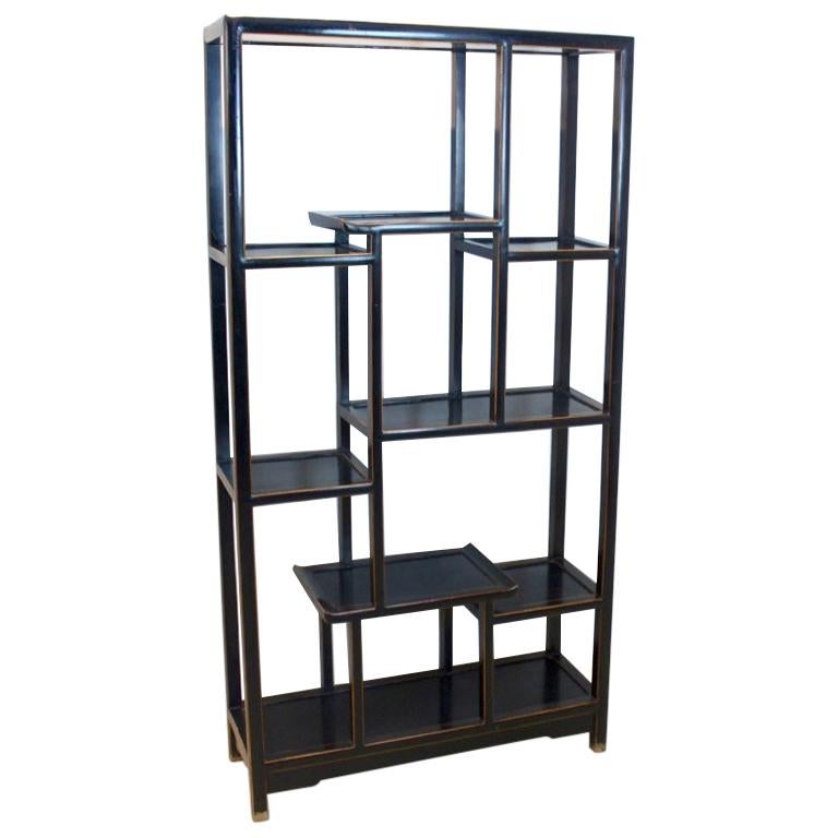 Chinese Wooden Free Standing Shelving Unit at 1stDibs