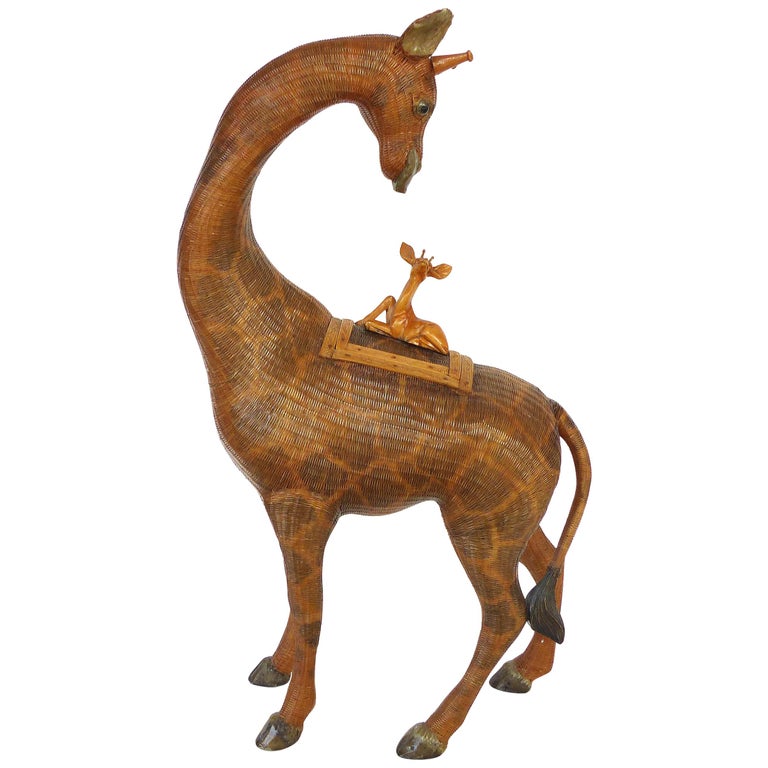 Chinese Woven Reed Giraffe Trinket Box or Basket at 1stDibs | giraffe ...