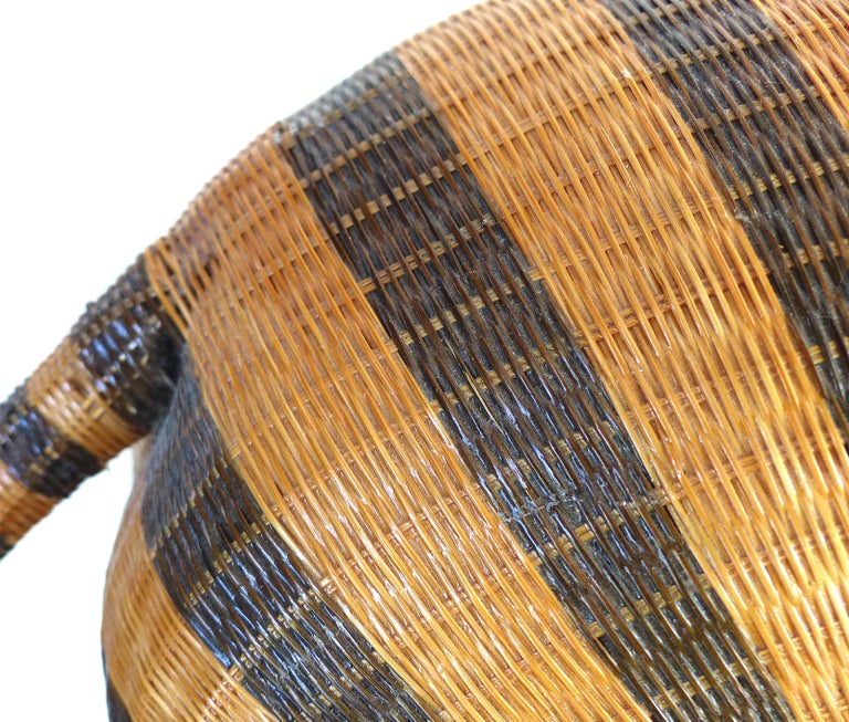 Chinese Woven Reed Zebra Trinket Box For Sale at 1stDibs