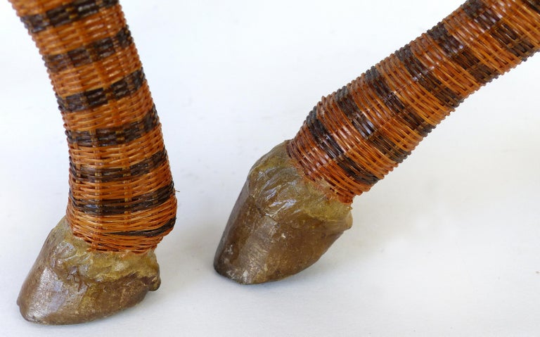 Chinese Woven Reed Zebra Trinket Box For Sale at 1stDibs