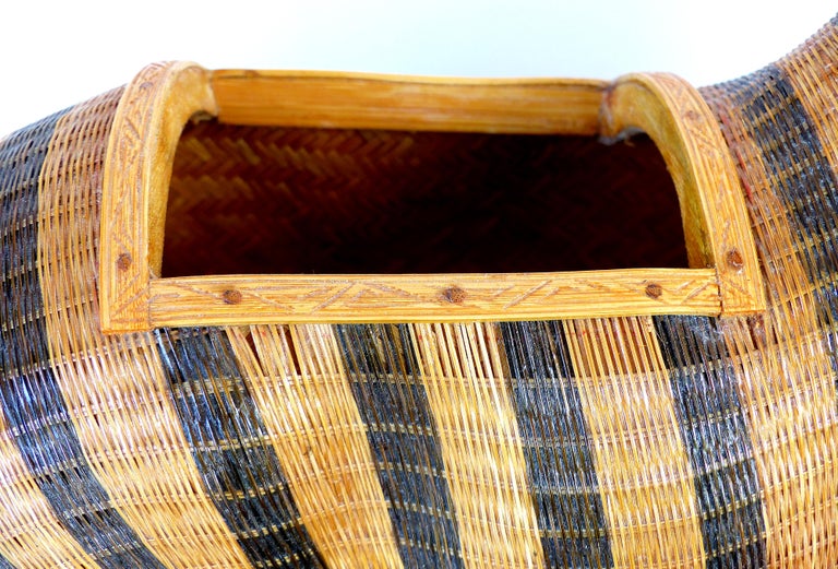 Chinese Woven Reed Zebra Trinket Box For Sale at 1stDibs