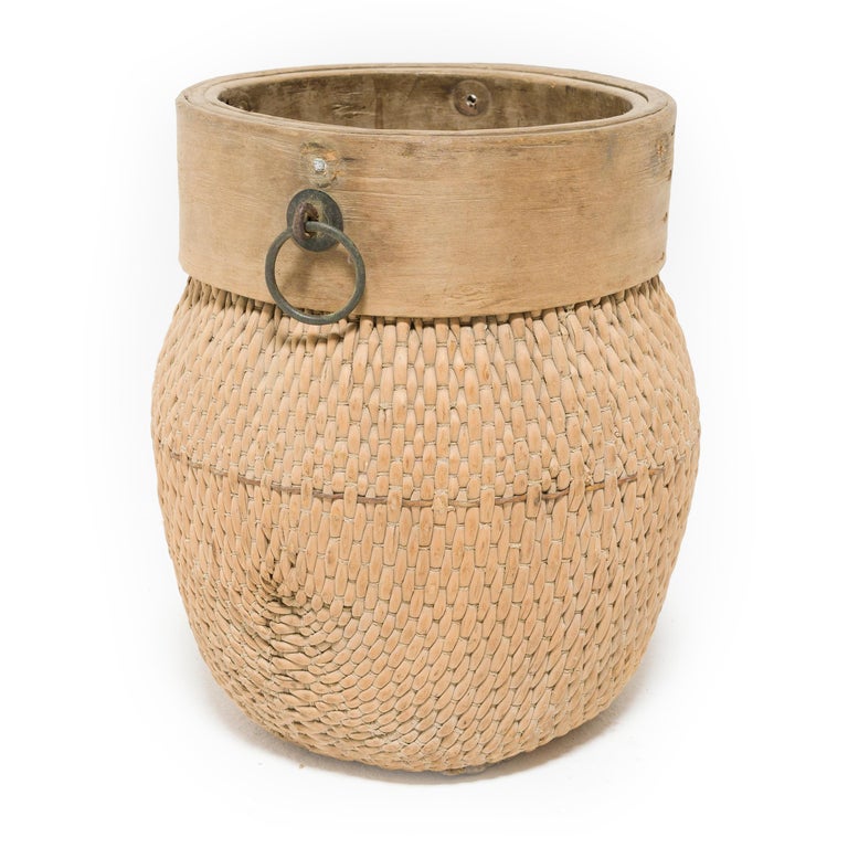 Chinese Woven River Basket, c. 1900 For Sale at 1stDibs