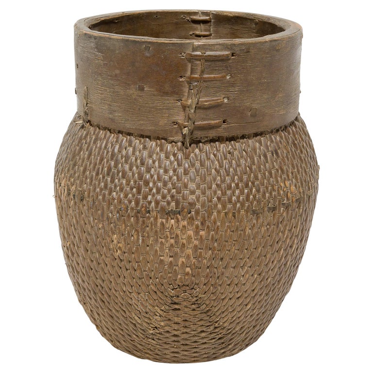 Chinese Woven River Basket, c. 1900 For Sale at 1stDibs