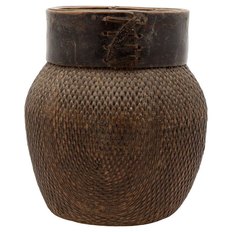 Chinese Woven River Basket, circa 1900 For Sale at 1stDibs