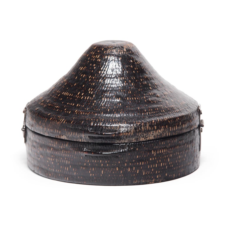Chinese Woven Summer Hat Box, circa 1850 For Sale at 1stDibs