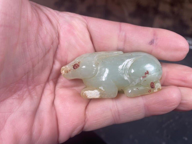 Chinese Year of Rabbit Fine Jade Rabbit Sculpture For Sale at 1stDibs