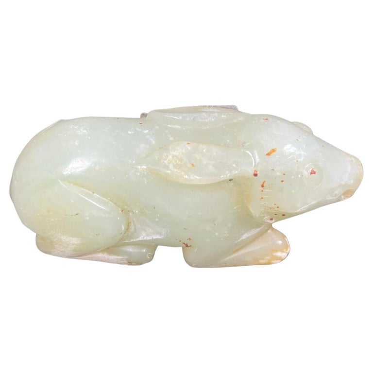 Chinese Year of Rabbit Fine Jade Rabbit Sculpture For Sale at 1stDibs
