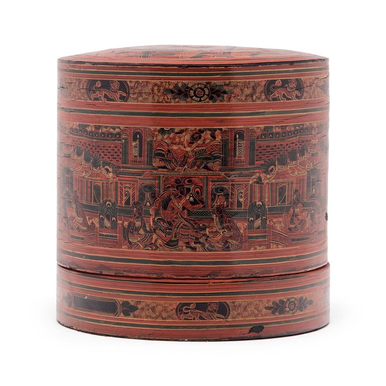 Burmese Yun Lacquer Betel Box, c. 1900 at 1stDibs