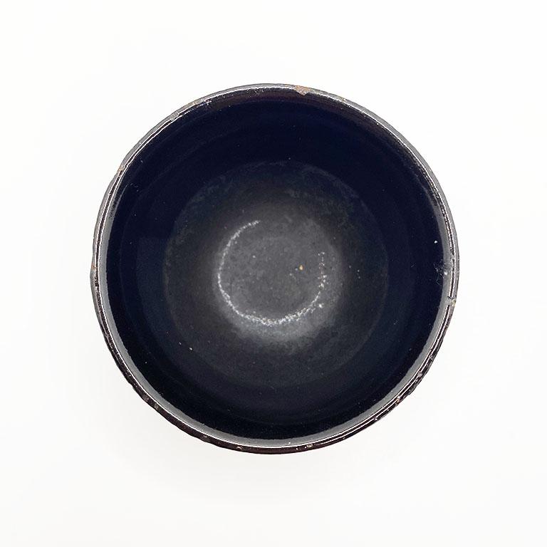 Chinoiserie Black Knobby Iron Tea Cups, a Pair For Sale at 1stDibs