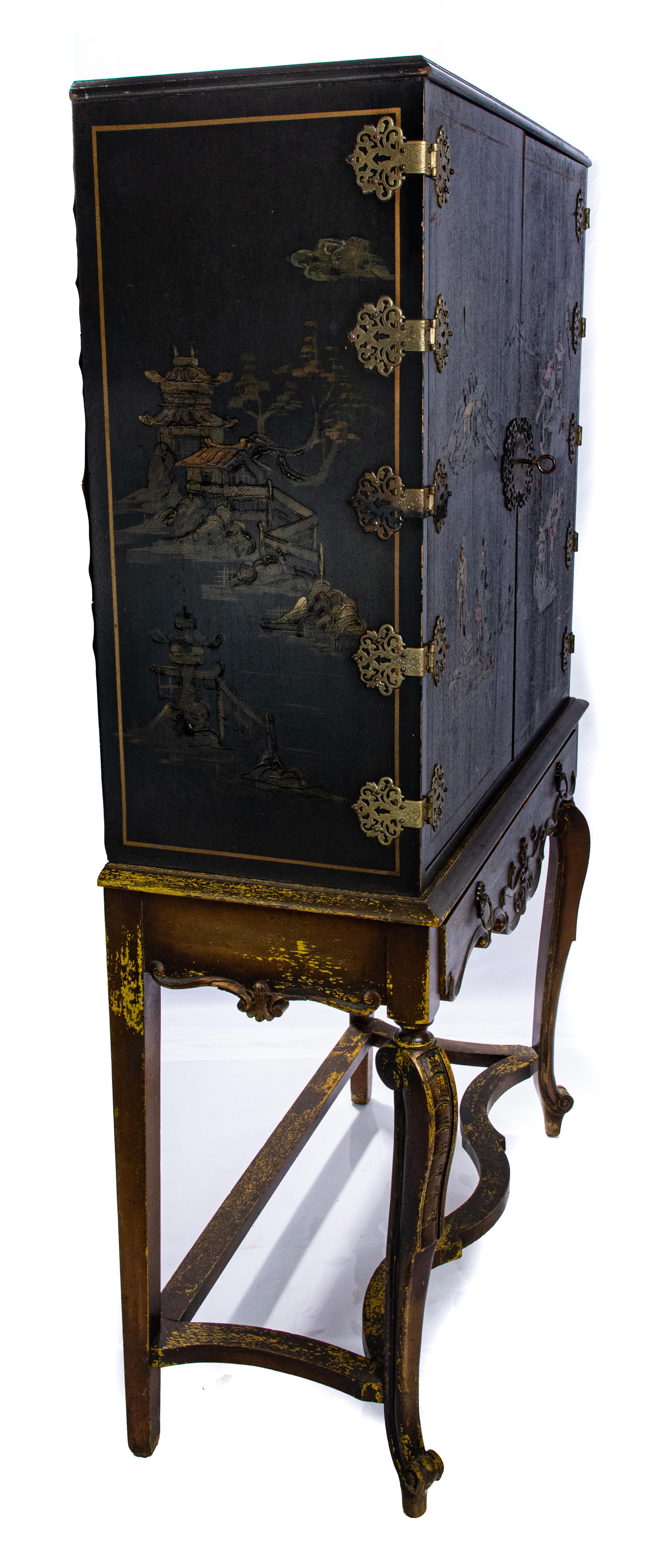 Chinoiserie Chinese Cabinet on Stand at 1stDibs | chinese chinoiserie ...