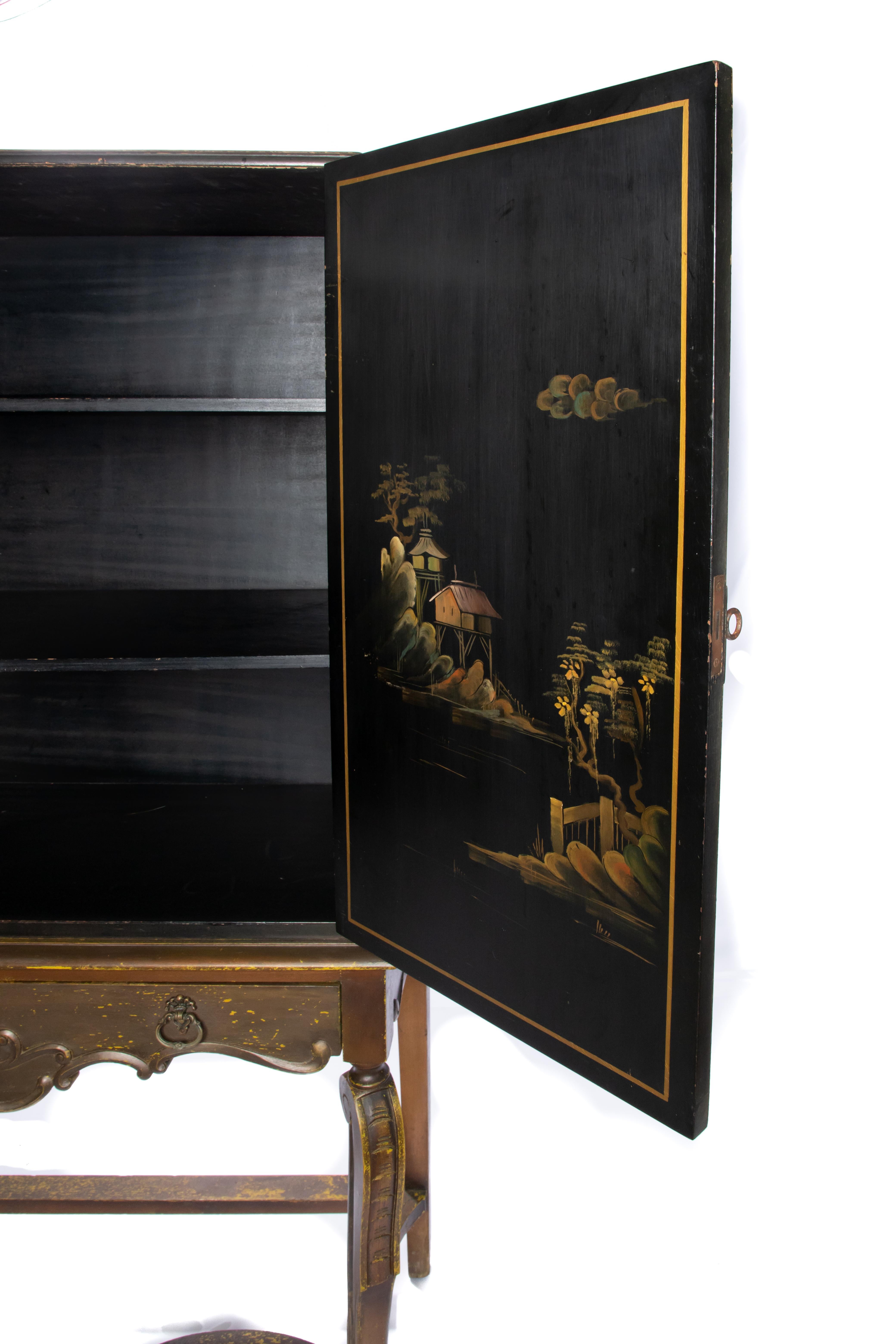 Chinoiserie Chinese Cabinet on Stand at 1stDibs | chinese chinoiserie ...