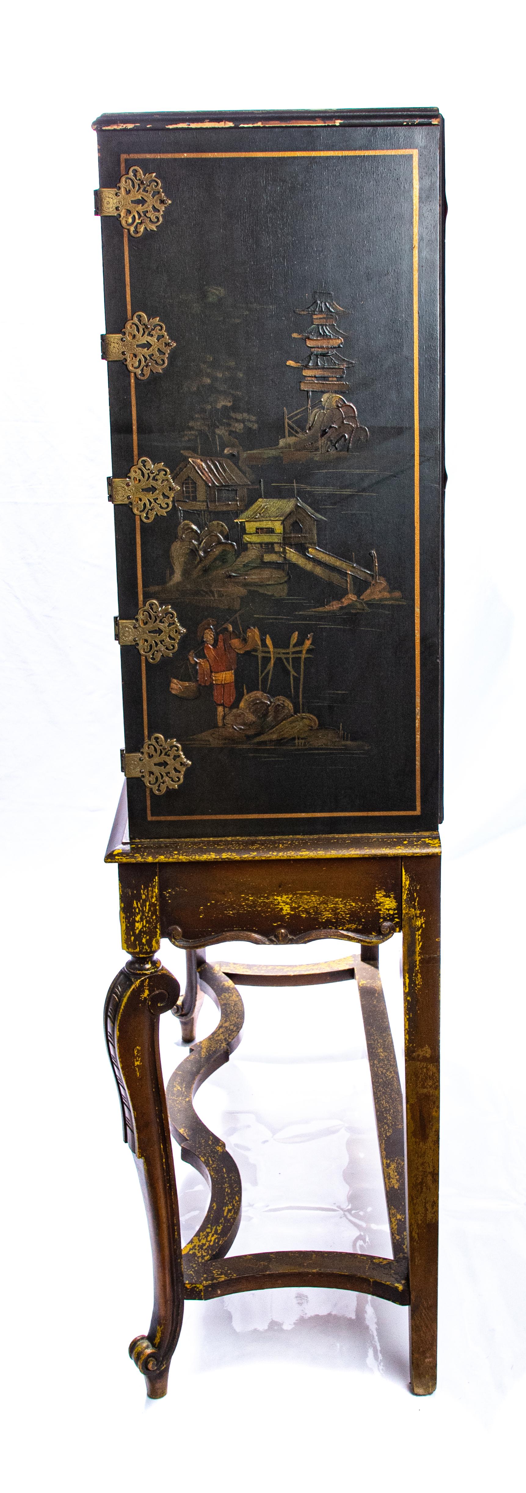 Chinoiserie Chinese Cabinet on Stand at 1stDibs | chinese chinoiserie ...