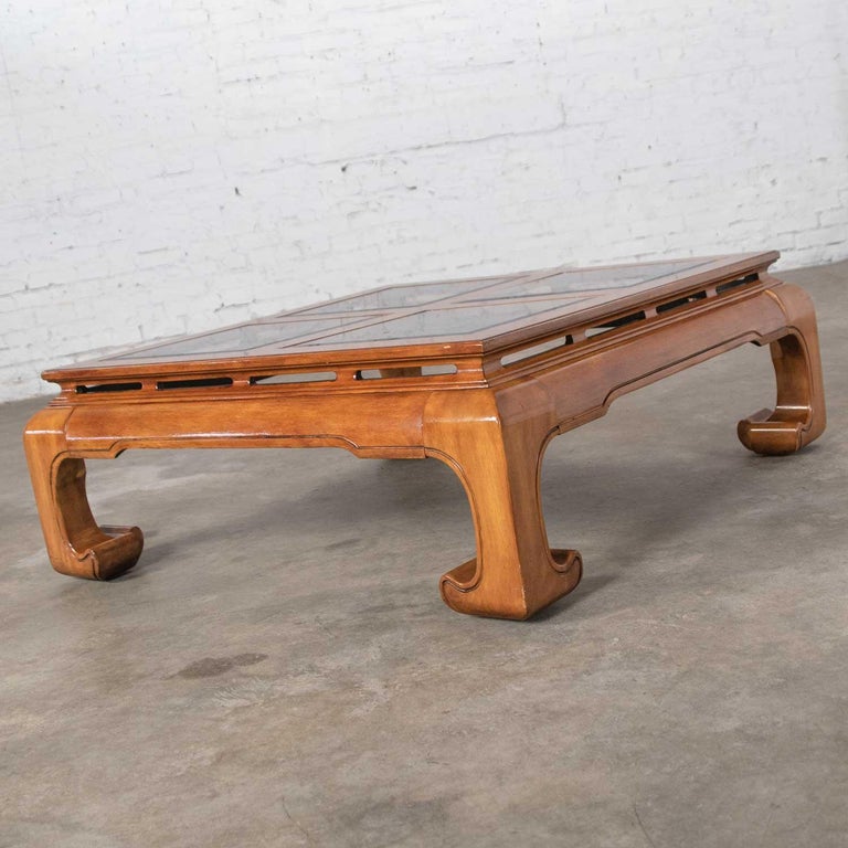 Chinoiserie Chow Leg Ming Style Large Square Coffee Table Attributed to ...