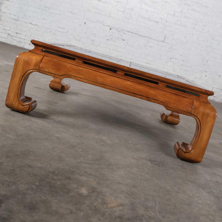 Chinoiserie Chow Leg Ming Style Large Square Coffee Table Attributed to ...