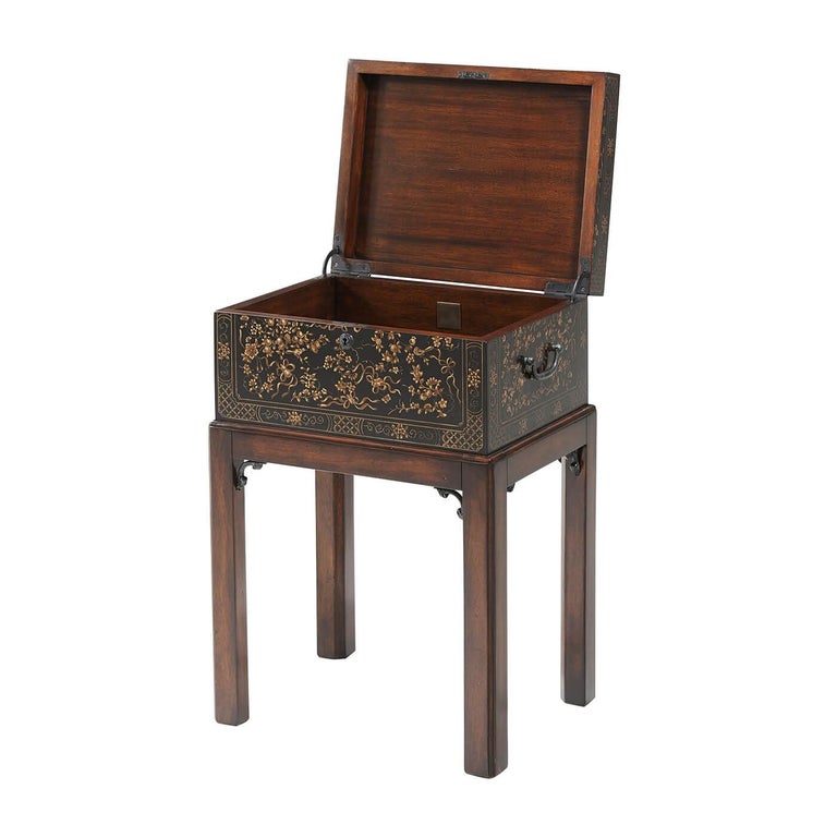 Chinoiserie Decorated Box on Stand For Sale at 1stDibs