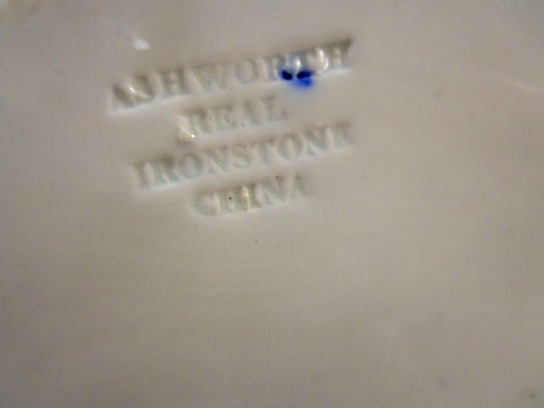 Chinoiserie English Ashworth Ironstone Cobalt Blue Rust and Gilt Small ...