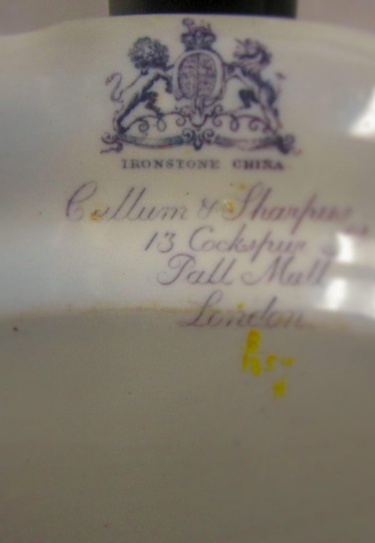 Chinoiserie English Ashworth Ironstone Cobalt Blue Rust and Gilt Small ...