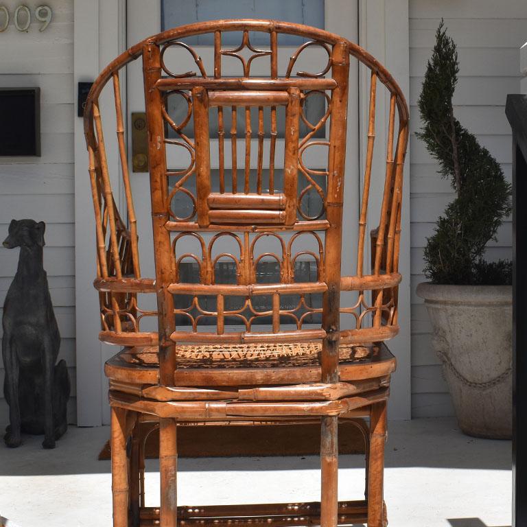 Chinoiserie English Bamboo Cane Arm Chair in the Manner of Brighton ...