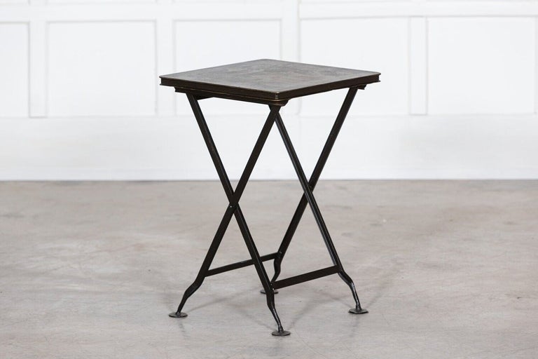 Chinoiserie Folding Iron Side Table For Sale at 1stDibs